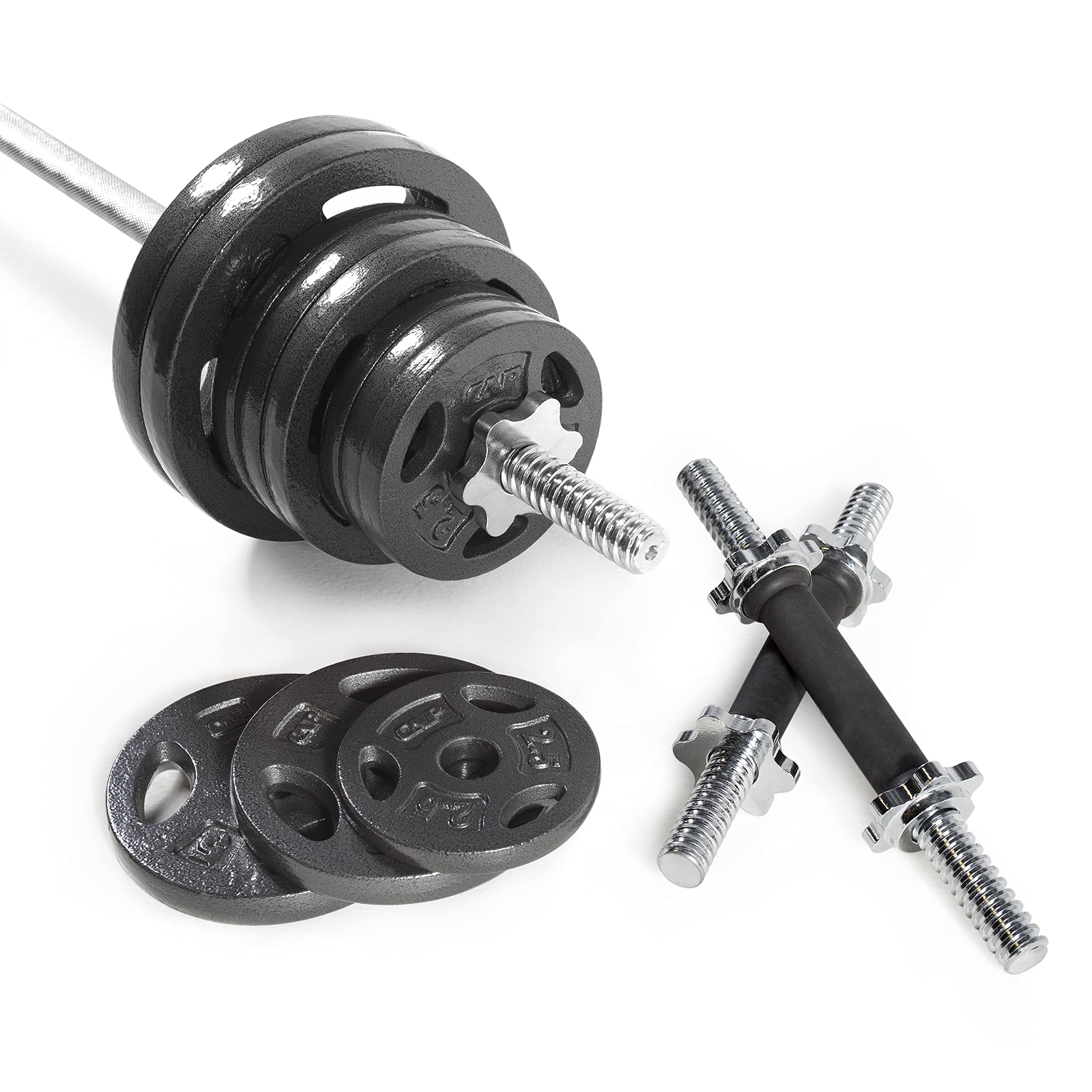 WF Athletic Supply Cast Iron 1-Inch Standard Grip Plate for Strength Training, Muscle Toning, Weight Loss & Crossfit - Multiple Choices Available