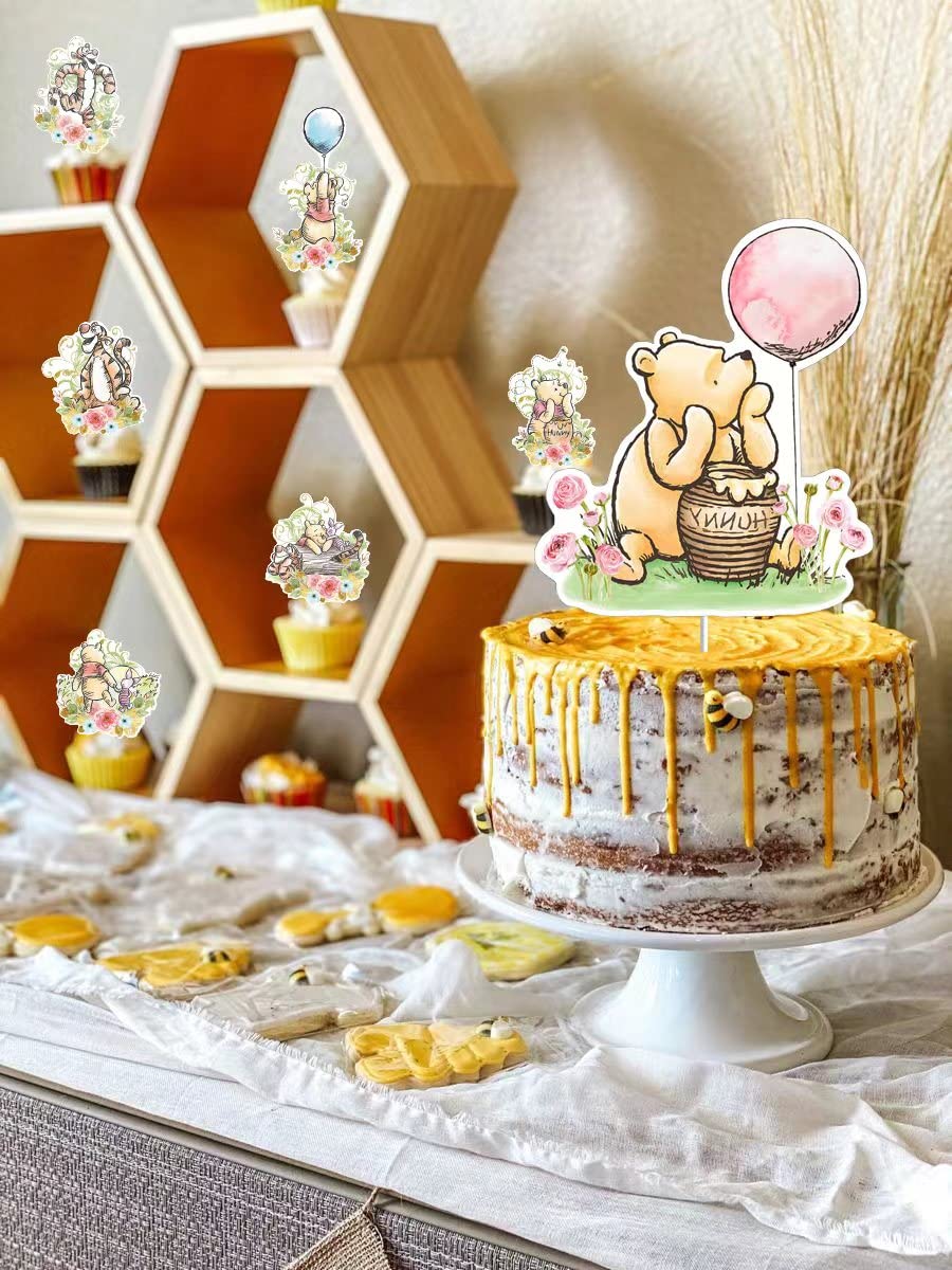 Classic The Pooh Cake Topper For Girls Baby Shower Winnie Bee Birthday Party Decorations Cute Centerpieces
