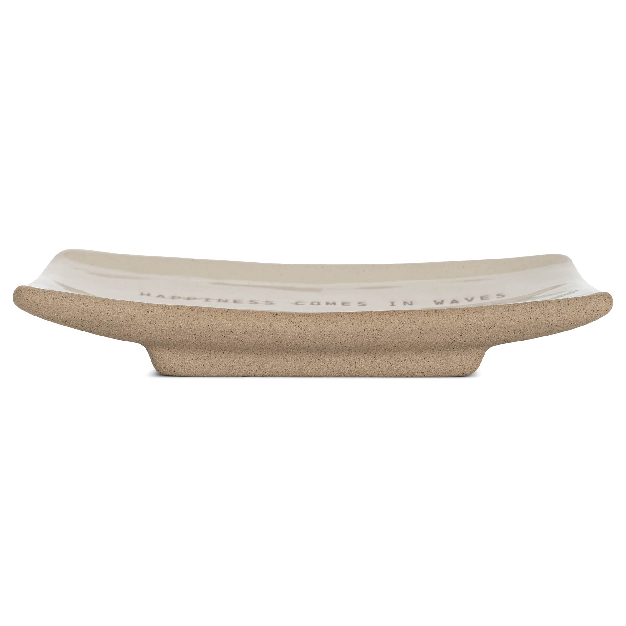 Demdaco Happiness Comes In Waves Sea Blue 6 x 3.5 Stoneware Everyday Kitchen Rectangle Spoon Rest