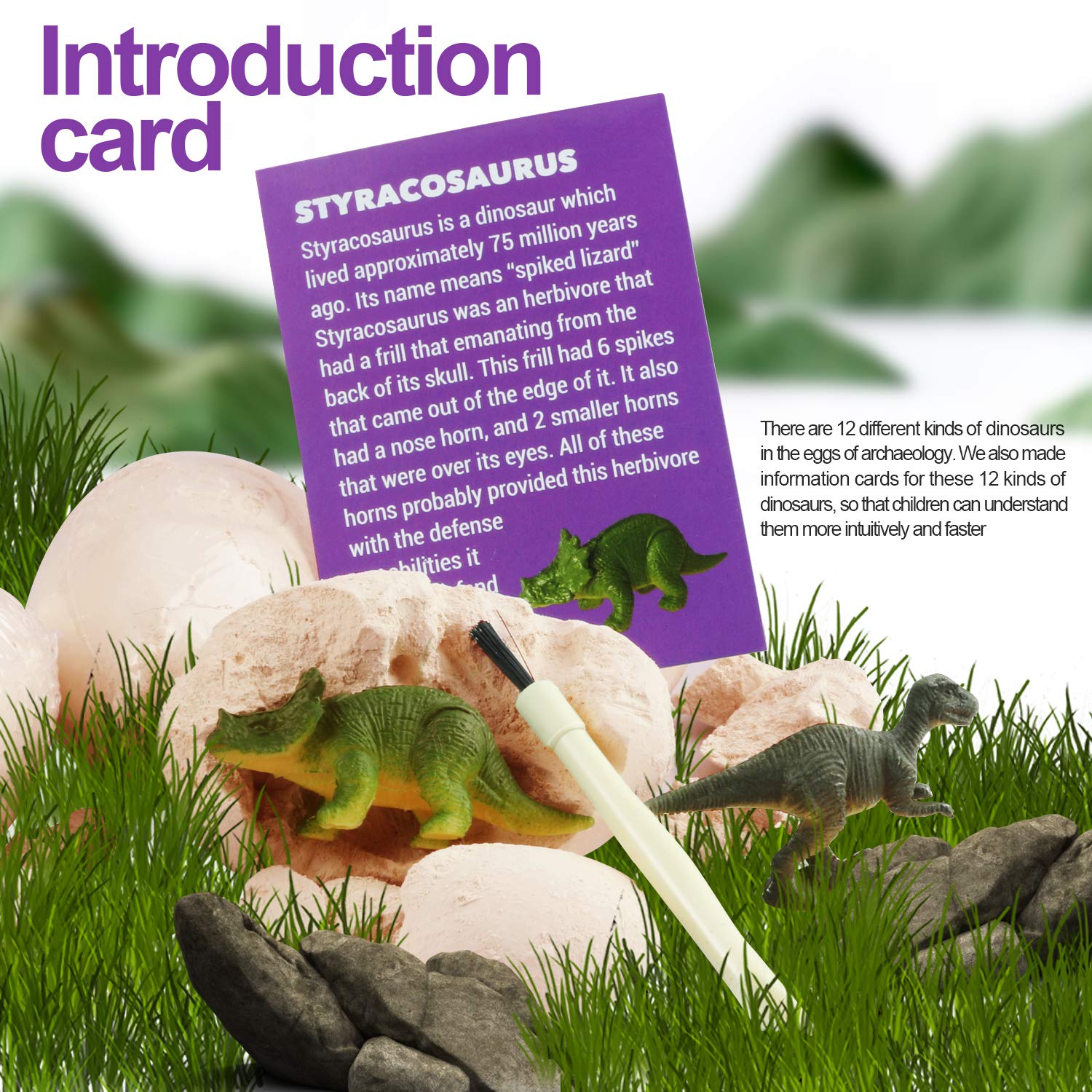 Touber Dinosaur Eggs Excavation, Dig a Dozen Dino Eggs Kit Dinosaur Eggs for 4-11 Year Olds Kids Easter Gifts for 5-12 Year Olds Boys Girls Easter Toys for Kids STEM Games for Kids 6-13 - Easter Eggs