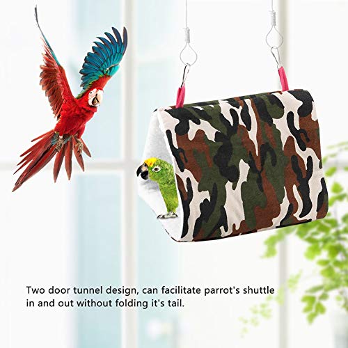 HEEPDD Bird Hammock, Warm Soft Parrot Nest Hanging Hut Tent for Parakeet Cockatiel Lovebird Budgie Finch Canary Cockatoo African Grey Amazon Macaw (#5) Nests