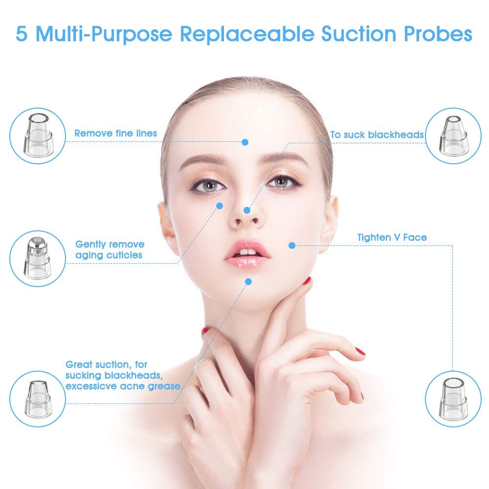 Blackhead Remover with Camera, Upgraded Pore Vacuum Cleaner, Visible Whitehead Remover Tool Pimple Blemish Acne Extractor Kit with 5 Replaceable Probes,20X Microscope,6 LED Lights - For Women Men Skin