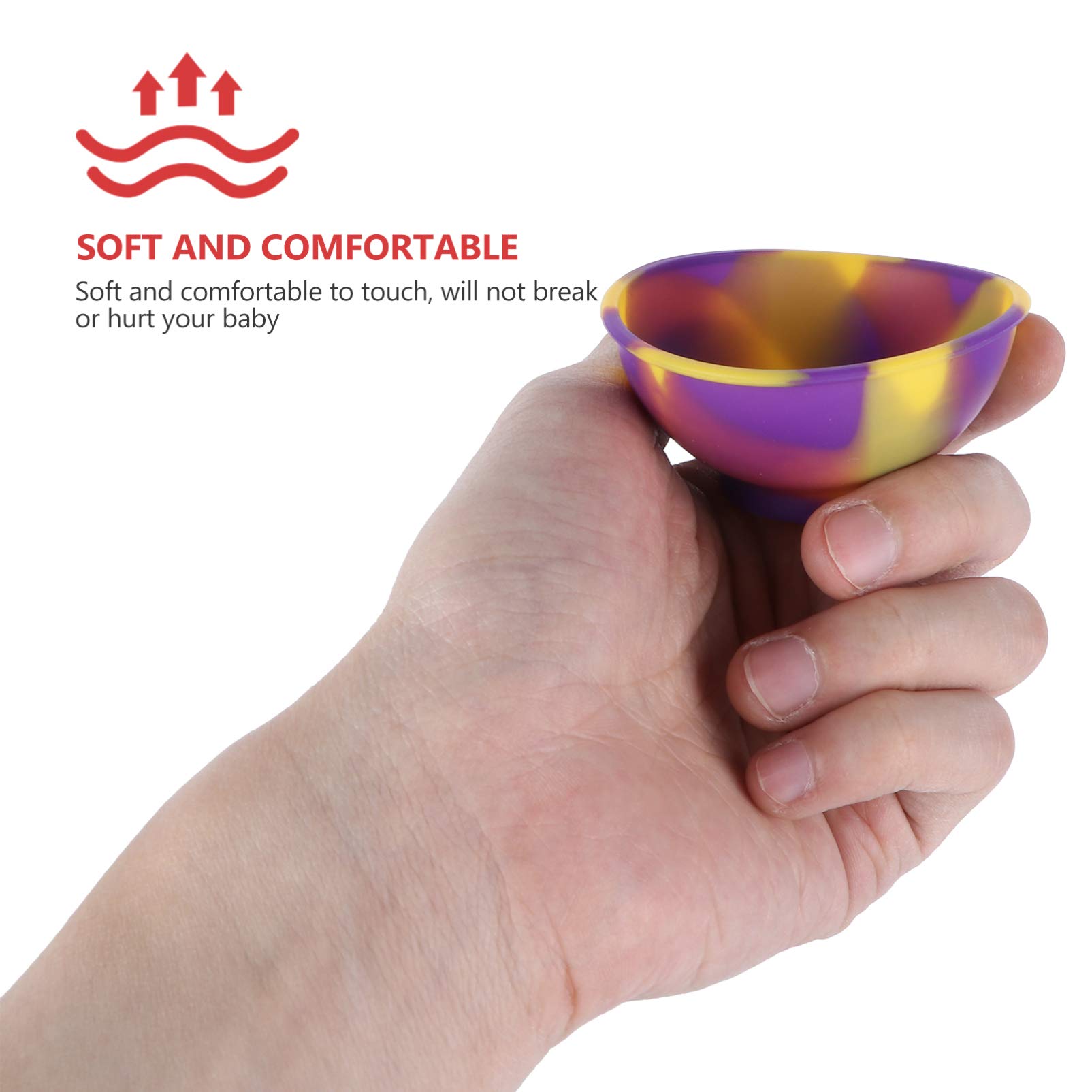 Cabilock 5pcs Rice Bowls Silicone Bowls Storage Bowls Seasoning Bowl Small Silicone Bowls (Mixed Pattern)