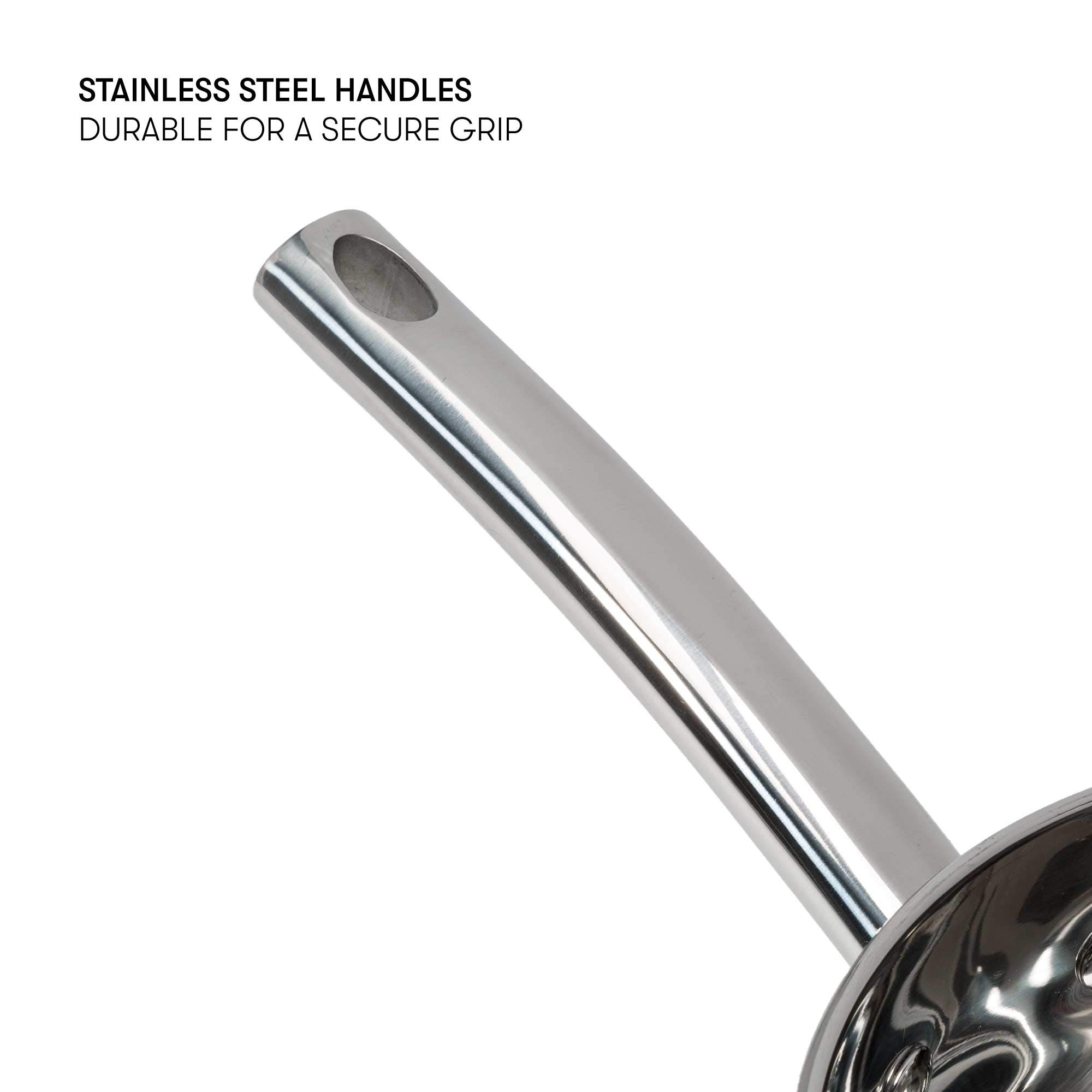 Cooking Light Stainless Steel Saucepan, Classic Belly Shape Cookware, Dishwasher and Oven Safe Pots and Pans, 3 Quart
