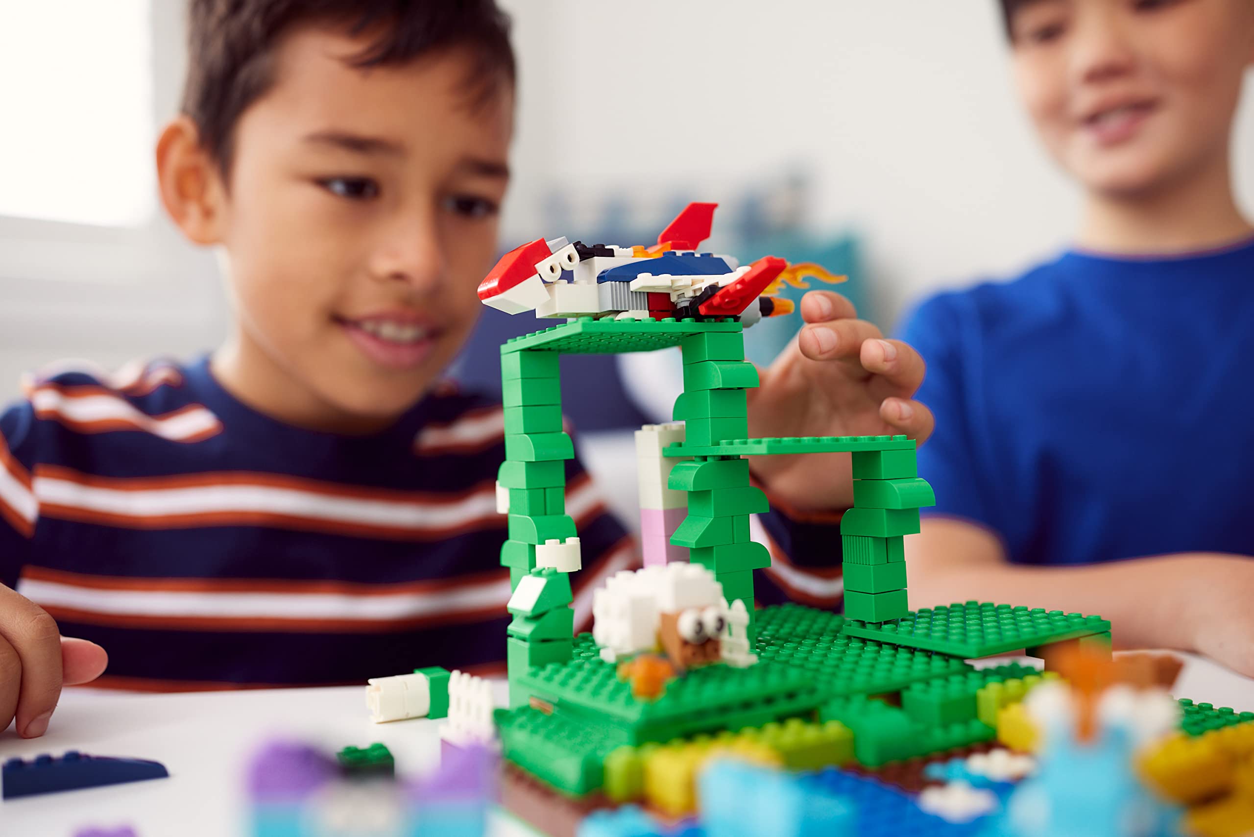 Max Build More Construction Themed 100 Pc Brick Set (3 Pack) by ZURU Over 300+ Toy Building Blocks, 3 Models to Build, Dragon Attack, Green Castle, and Space Car (Compatible with Major Brands)