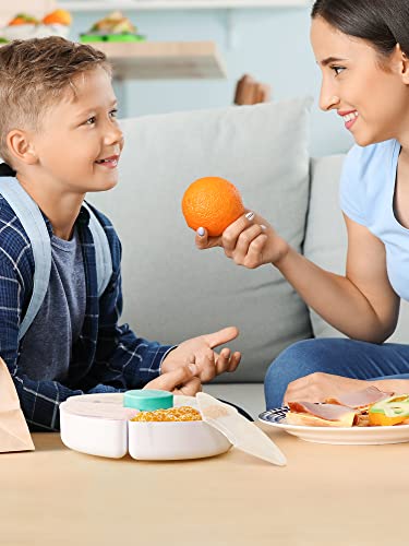 HEETA Baby Food Storage Container, Snack Box for Kids with 4 Removable Compartment and Lids, Reusable Snack Containers, Food Grade PP Material, BPA & PVC Free (Green)