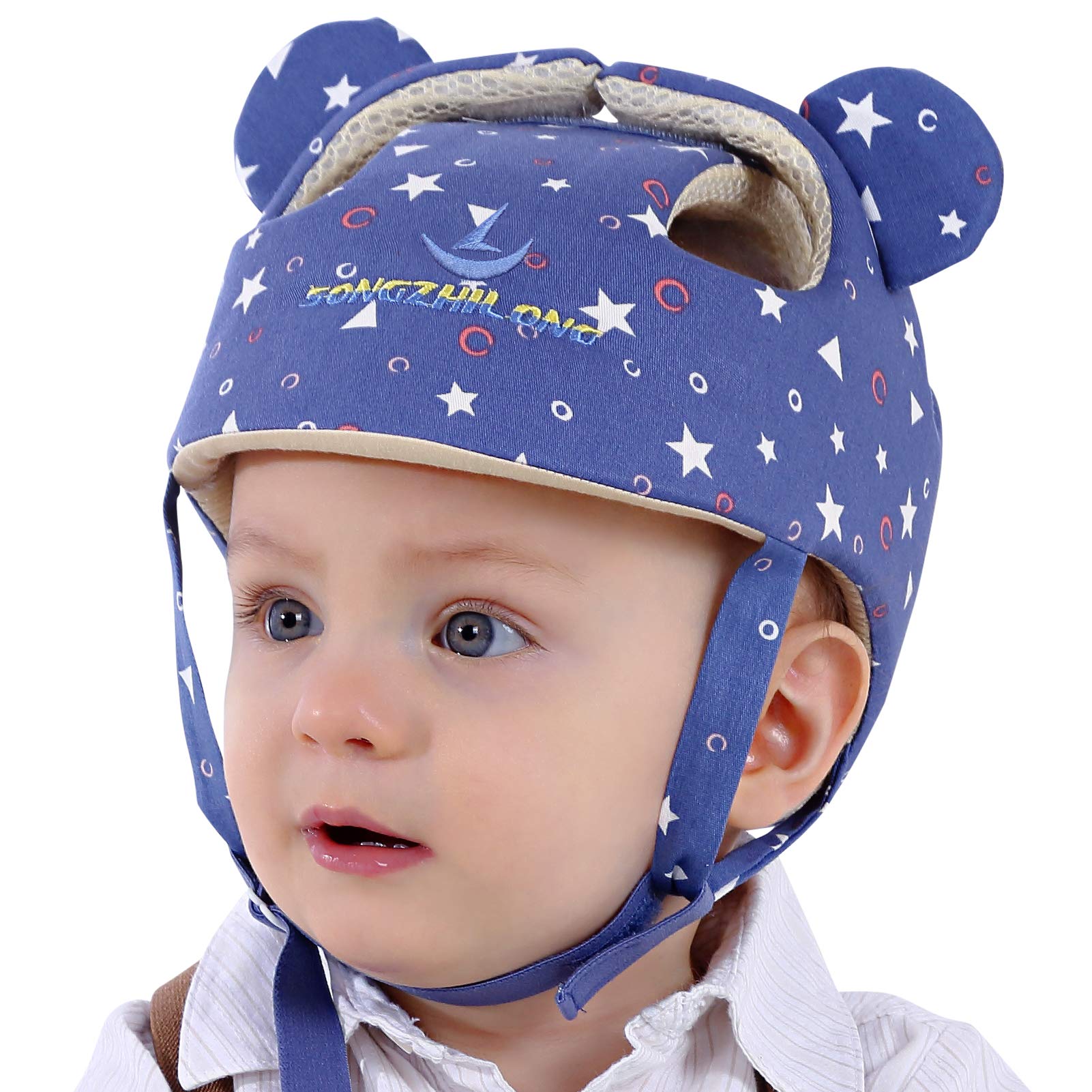 Ocanoiy Baby Infant Toddler Helmet Safety Headguard Head Protective Cushion Cute Children Adjustable Safety Helmet Hat Harnesses Cap Kid Child Crawl Walk Playing (Starry Blue)