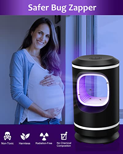 Bug Zapper Indoor, GILAYGROW Insect Trap, Fly Trap, Fruit Flies Trap, Electric Mosquito Killer Trap, Mosquito Zapper, Quiet Mosquito Lamp for Living Room, Office, Kitchen, Bedroom(Black)