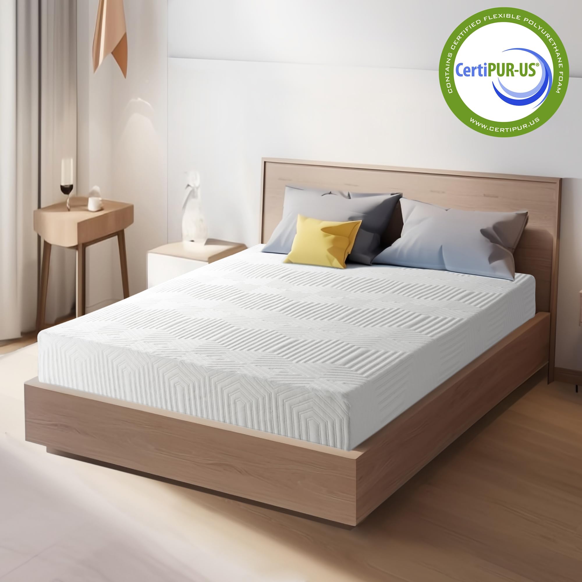 BreezeRest King Mattress 12 Inch Hybrid Mattress Bed in a Box,Medium Soft Cooling Gel Memory Foam Mattress with Individually Innerspring Pocket Coils for Motion Isolation Pressure Relief