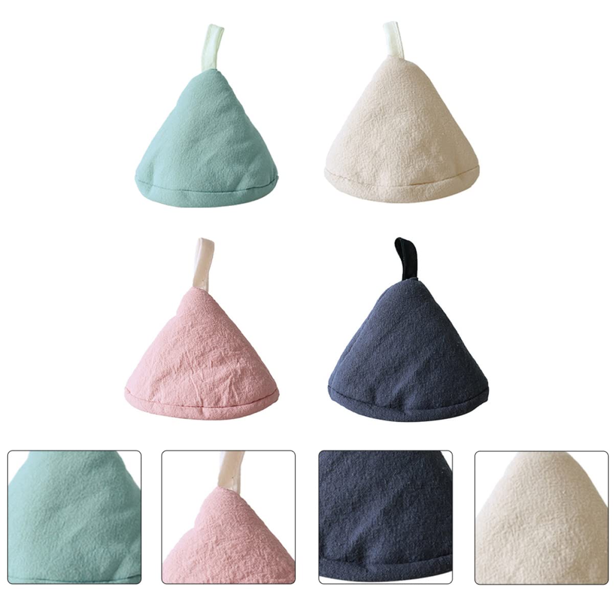Cabilock 8 Pcs Plain Fabric Pot Cap Pot Handle Sleeve Triangle Pan Knob Cover Pot Handle Holder Cookware Handle Pot Knob Cover Cotton Pan Handle Pot Side Handle Cover Cloth Barbecue Collet