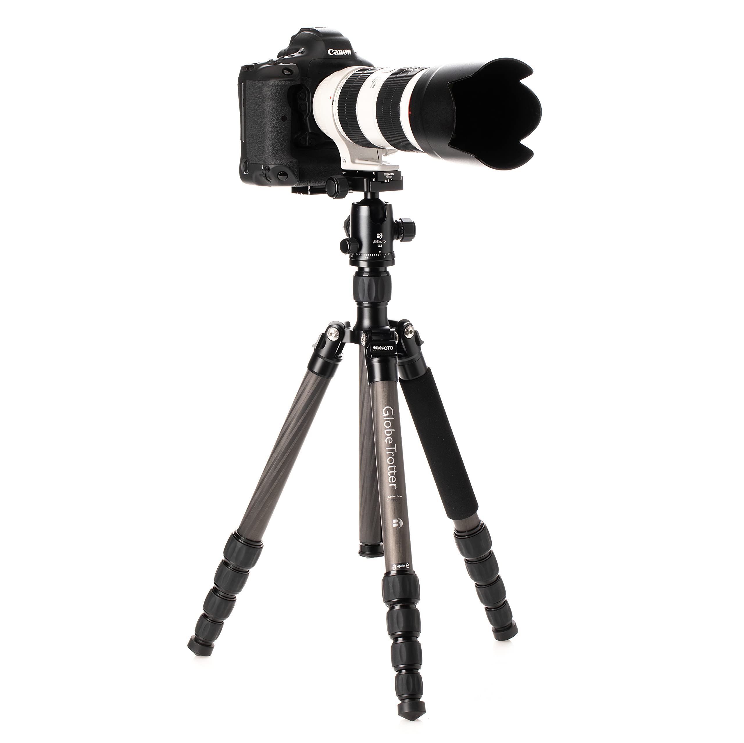 Benro MeFOTO Globetrotter Travel Tripod, Ballhead and Monopod in Black, 2 Series Carbon Fiber Legs, 4 Leg Sections, Twist Leg Locks, Padded Carrying Case (BMGTCBLK)