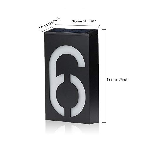 Solar Led House Number Digital Light, Modern Address Sign, Wall-Mounted Signage for Home Garden Yard Street