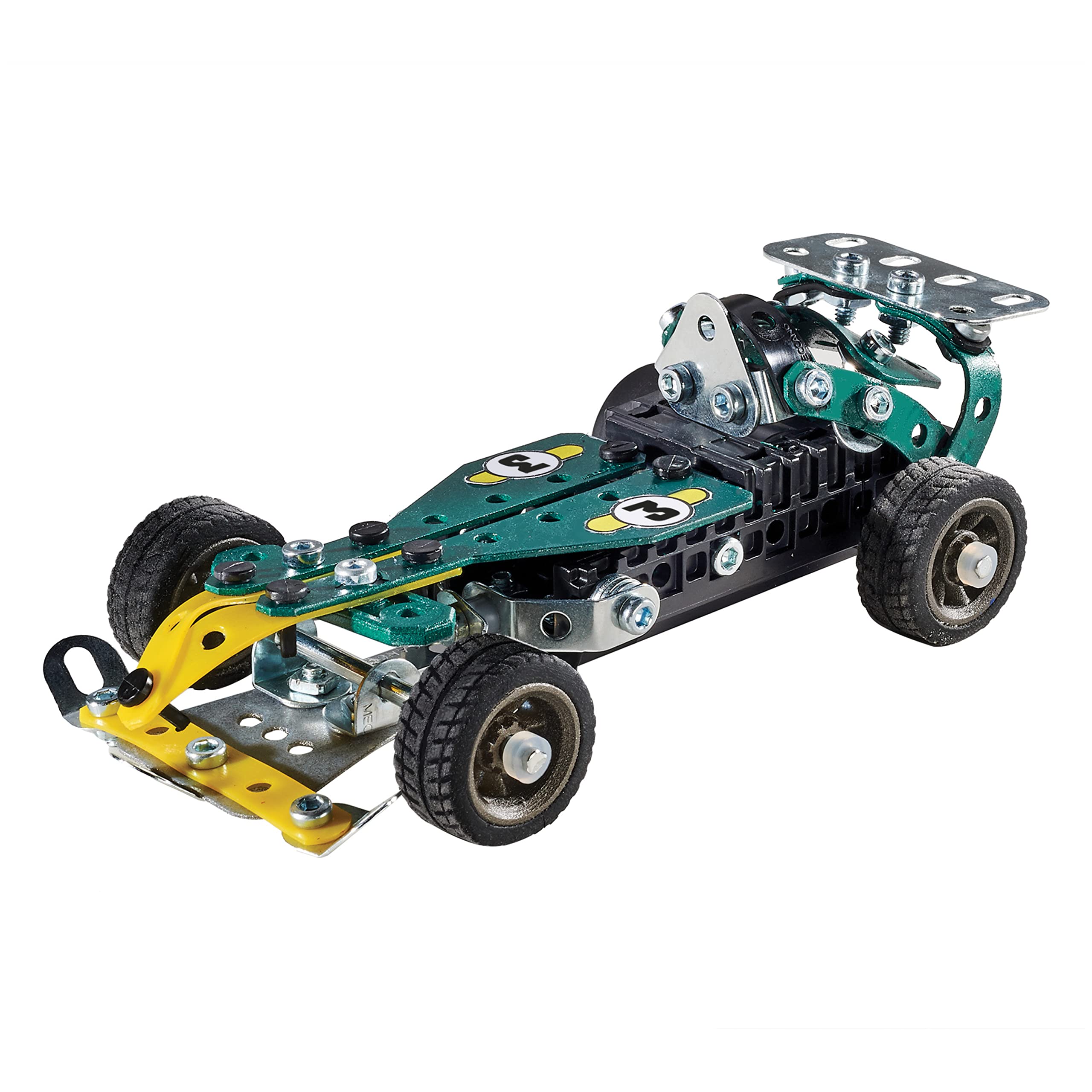Meccano by Erector 5 in 1 Roadster Pull Back Car Building Kit, STEM Engineering Education Toy for Ages 8 and up
