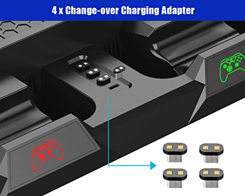 ElecGear Xbox One Vertical Charging Stand with Cooling Fan, 2X 1200mAh Rechargeable Battery Pack for Controller, Games Storage Bracket, Dual Charger Dock for Xbox One, One S, One X and Elite
