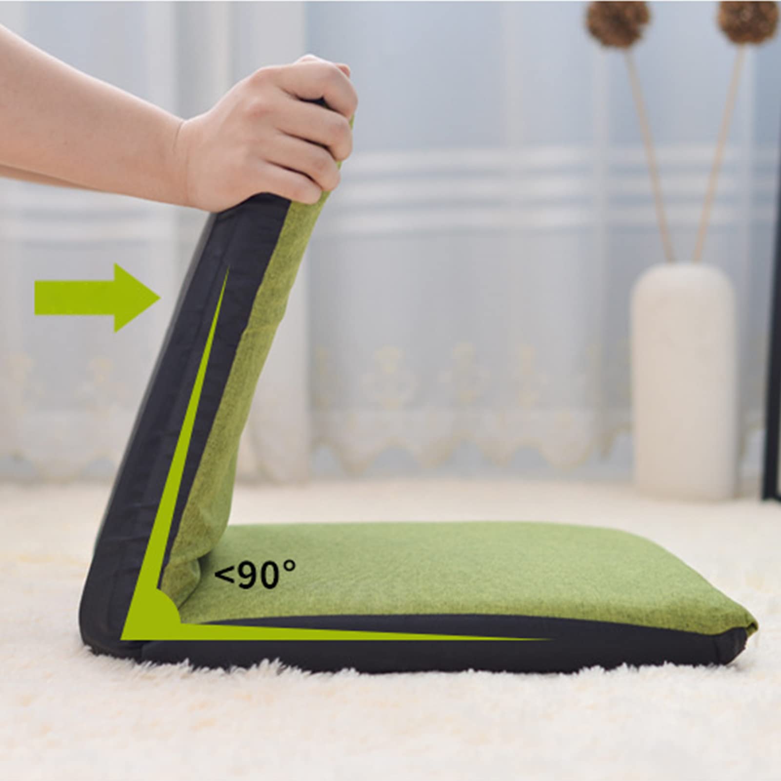 EXASPERATE Stylish Balcony Foldable Single Sofa Comfort Breathable Multi Angle Adjust Sofa Reinvent Home Relaxation (BD#1 Fruit Green)
