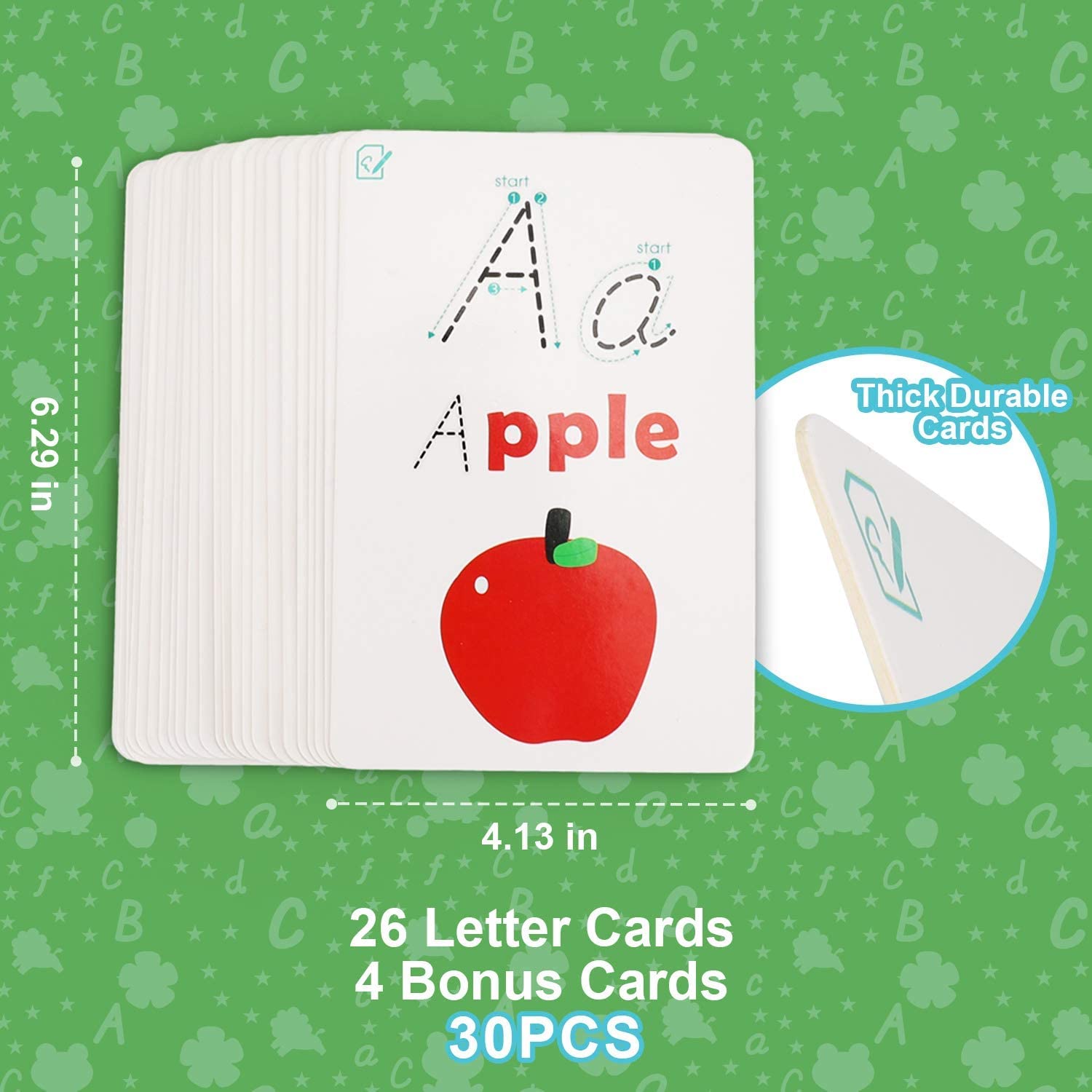 TOY Life Dry Erase Alphabet Flash Cards with ABC Flash Cards for Alphabet Affirmation Workbook - Toddler Flash Cards Preschool Homeschool 3 4 5 Years Flash Cards Read Write Learning Cards Toddlers