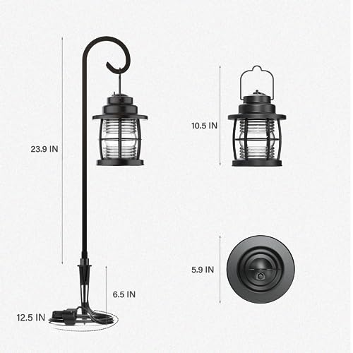 GOODSMANN Landscape Lighting Low Voltage Outdoor 1PK Hanging Path Light 1.1W LED 32 Lumen 2900K Warm White Metal Dual Use Shepherd Hook Pathway Lights Wired 12V AC Sidewalk Light with Cable Connector