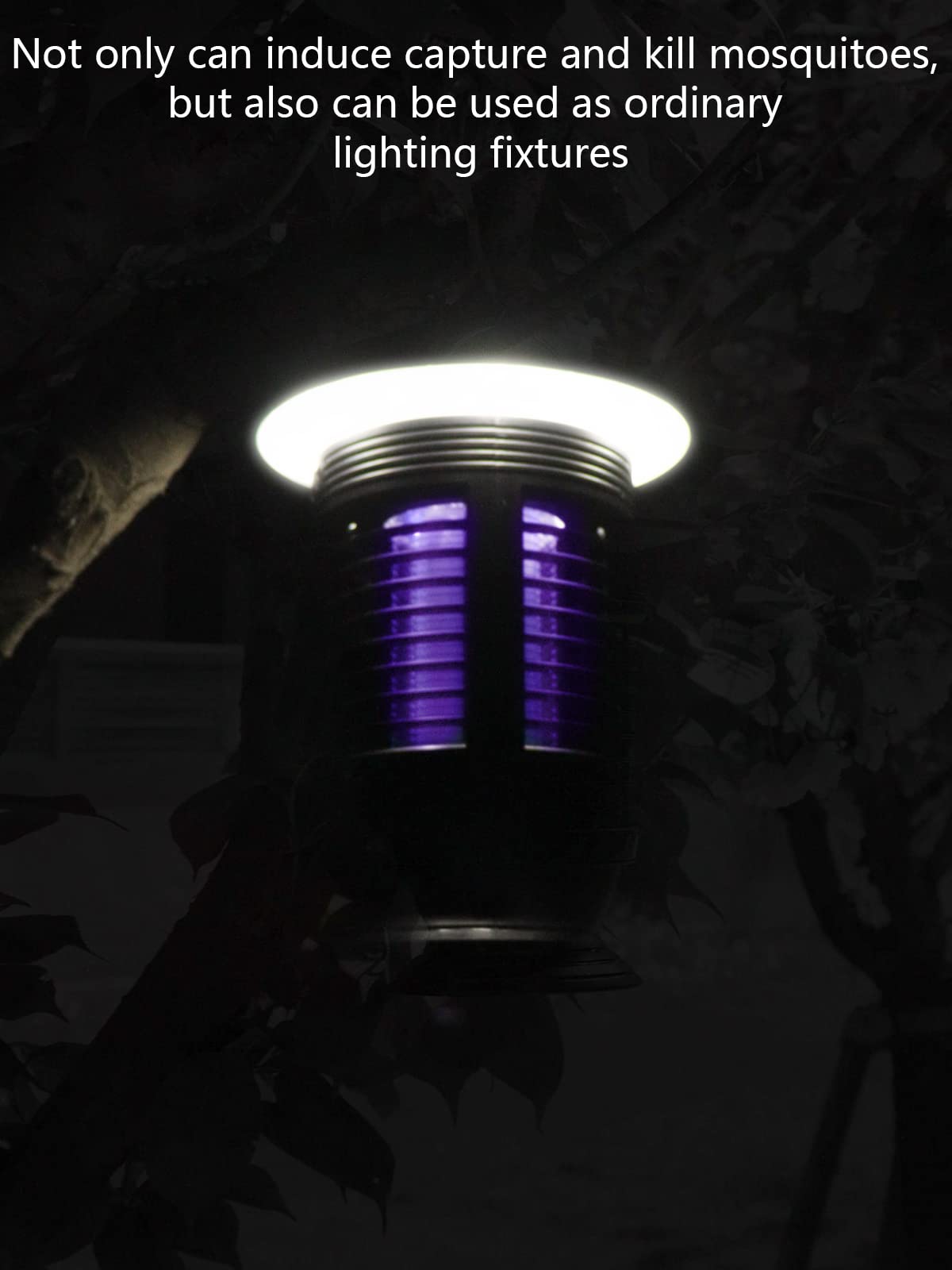 Bug Zapper Outdoor, Lmoorn Solar Mosquito Zapper Self-Cleaning Mosquito Trap Outdoor for Mosquito, Moth, Wasp, Insect Killer, Fruit Flies, Gnats USB Electric Catcher & Killer