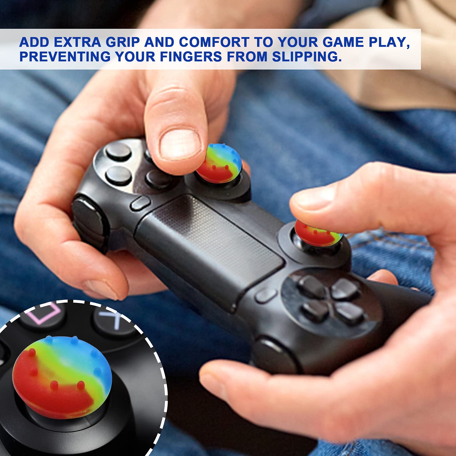 Bercoor 20pcs Joystick Thumb Grip Cap Cover Colorful Silicone Accessories Replacement Parts for PS2, PS3, PS4, PS5, Xbox 360, Xbox One, Xbox Series X/S Controller