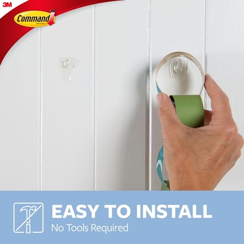 Command Mini Wall Hooks, 30-Command Hooks, 32-Command Strips, Damage-Free Hanging of Halloween Decor, Clear