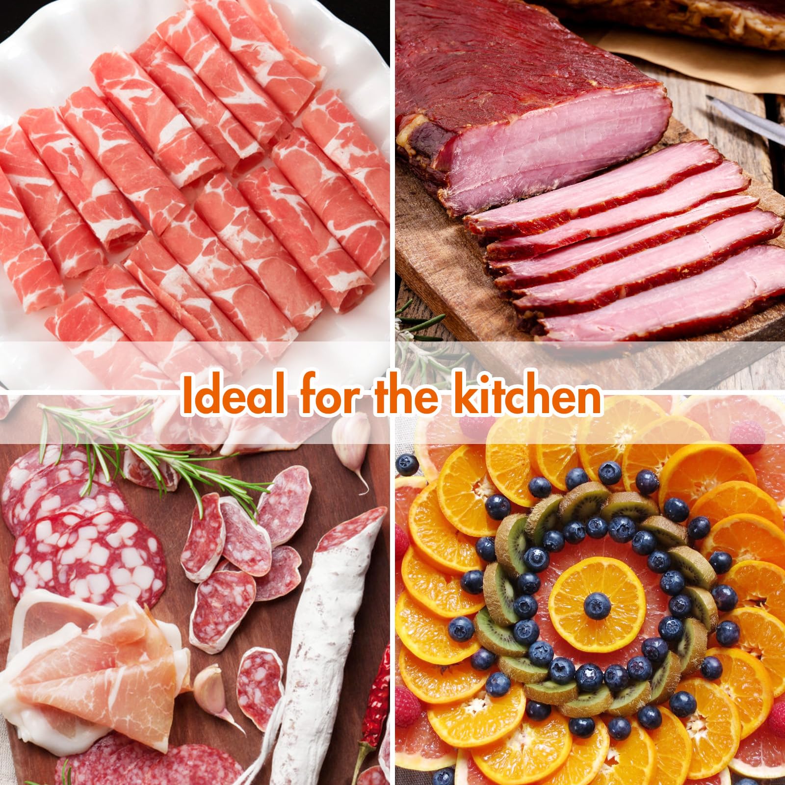 HYDDNice Meat Slicer Stainless Manual Meat Cutter Slicing Machine RollMeat Slicer Vegetable Meat Cheese Food Slicer Meat Cleavers for Home Kitche