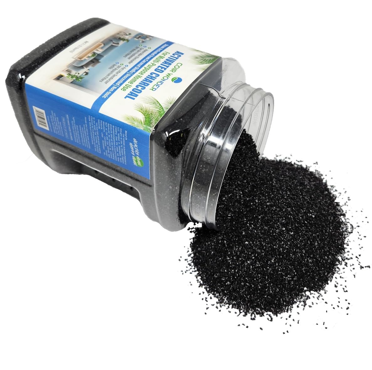 Coir Wonder Activated Charcoal Carbon – 2.2 Lb (1 Kg) – From Coconut Shell - Litter Box Odor Eliminator Deodorizer - Odor Absorber for Room Car Air Freshener Purifier – Water, Aquarium Filter Refill