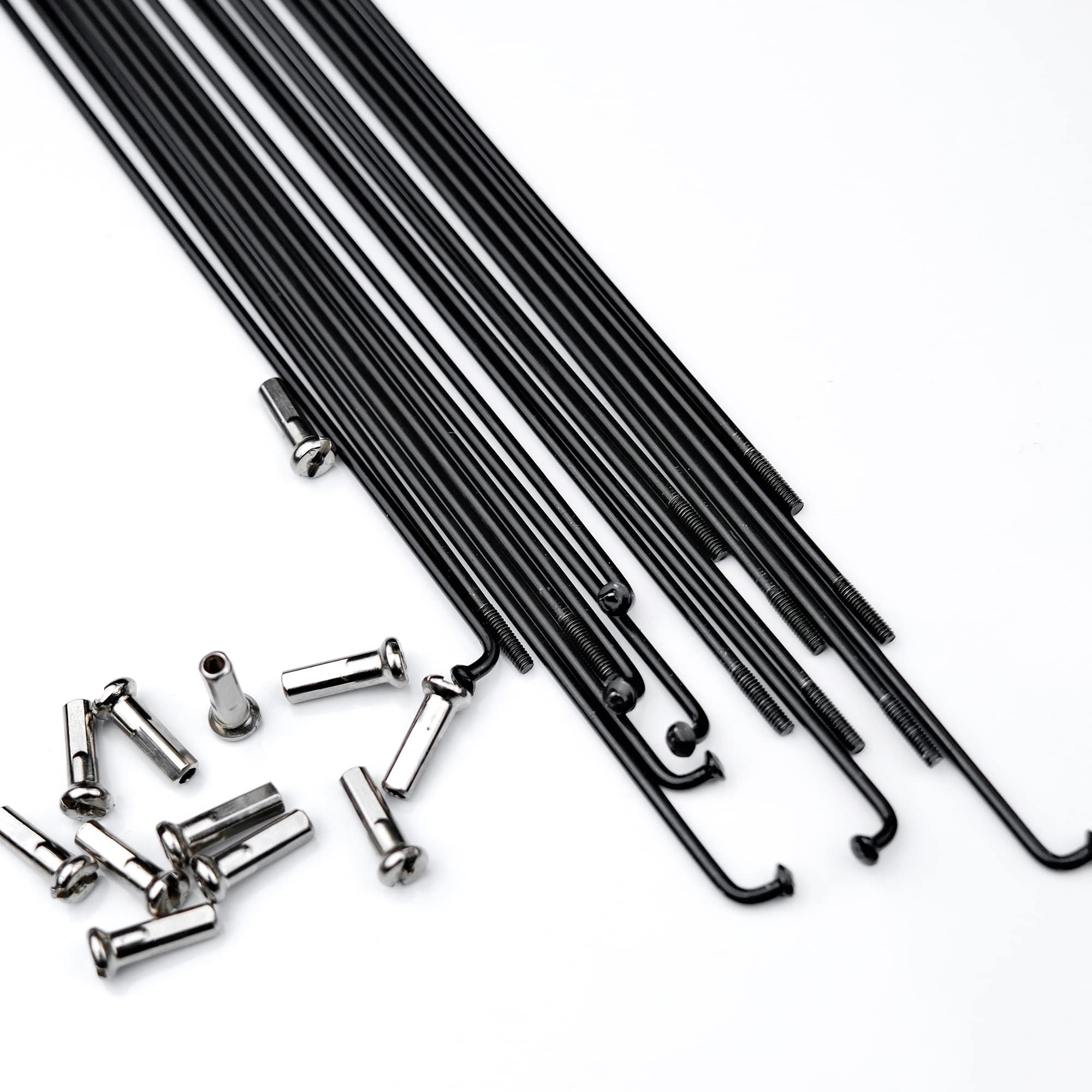 BaveL 36pcs Steel Spokes Mountain Bike Spokes MTB 233mm W/Nipples (Black, 233)