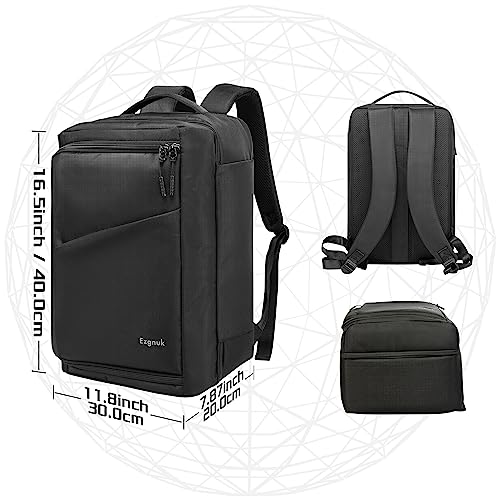 Ezgnuk Game Backpack for PS5 Console, Protective Travel Carrying Case, Large Capacity Storage Bag with Zippered Pocket for PlayStation 5, Laptop, Headphones, Game Discs and Accessories (Black)