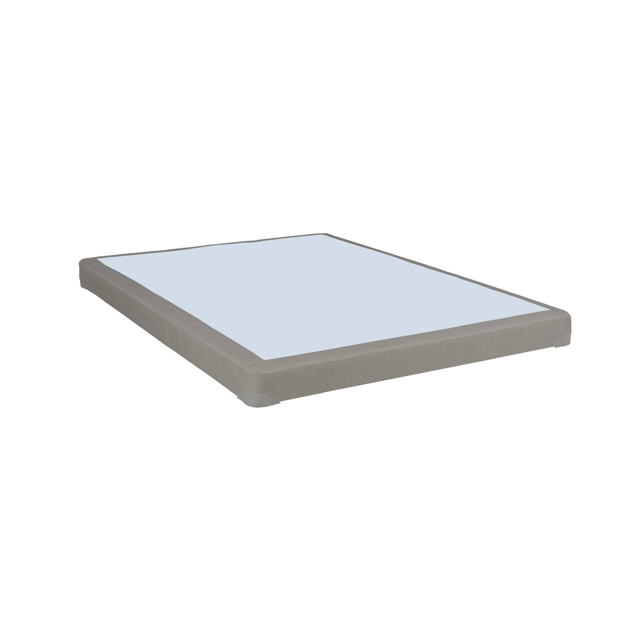 Greaton, 4-Inch Sturdy Wood Box Spring for Mattress Support - Durable and Fully Assembled, Natural Wood Foundation for 74" x 33", White.
