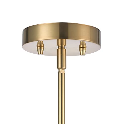 Globe Electric 65691 Harrow 1-Light Pendant Lighting, Matte Brass, Clear Glass Shade, Bulb Not Included