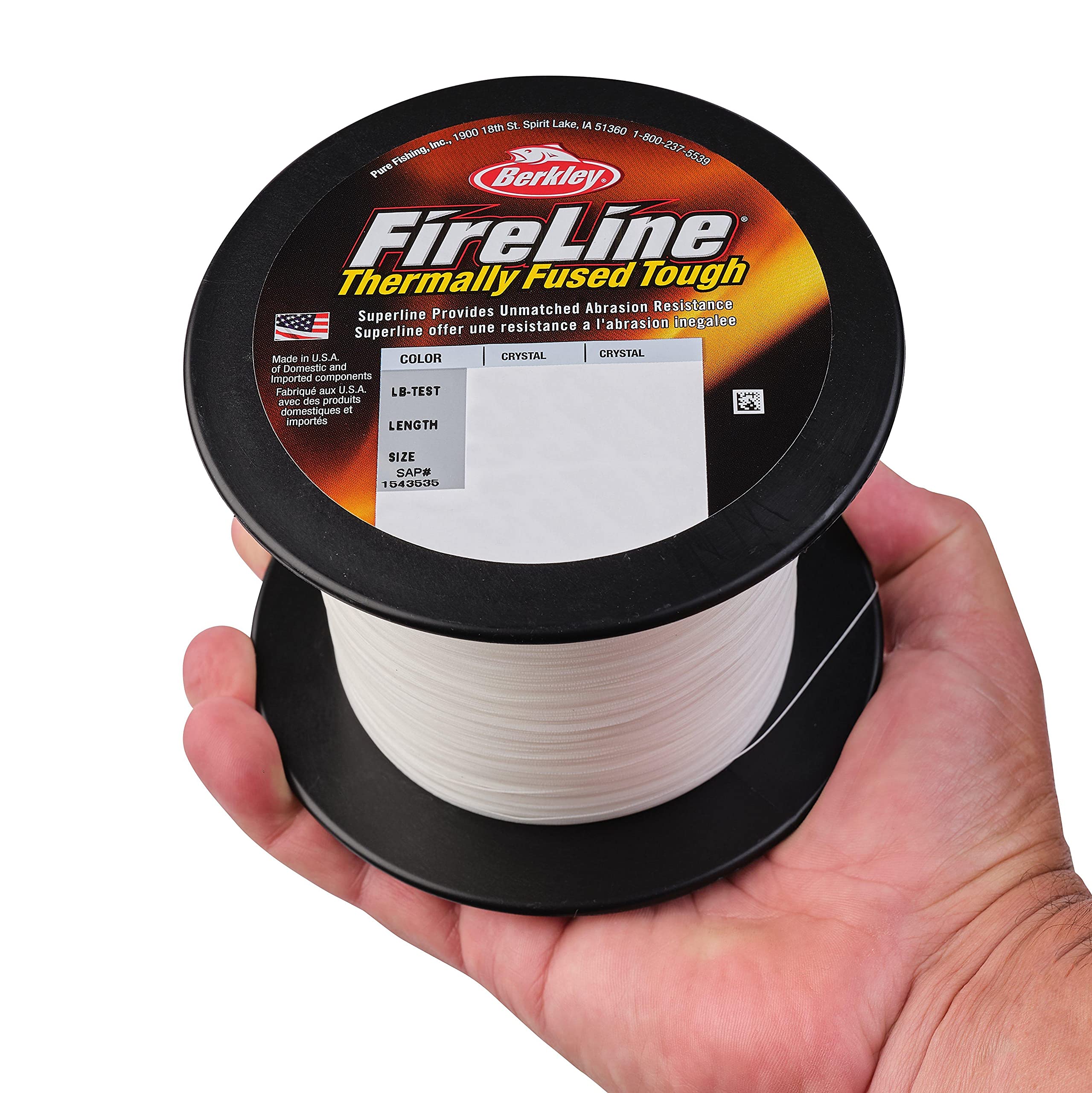 Berkley FireLineĀ® Superline, Crystal, 20lb | 9kg, 1500yd | 1371m Fishing Line, Suitable for Freshwater Environments