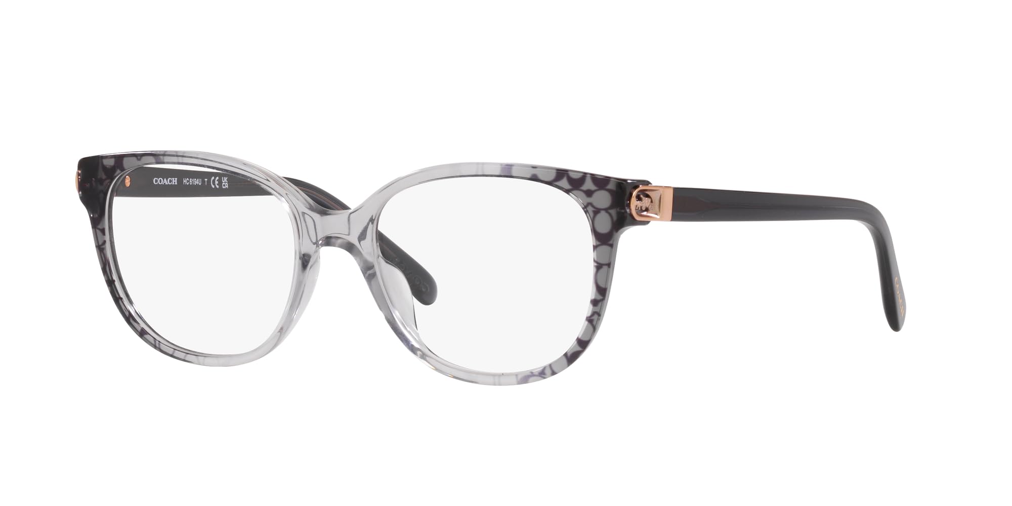 Coach HC6194U Universal Fit Prescription Eyewear Frames, Grey Gradient Signature C/Demo Lens, 52 mm