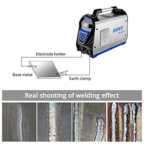 DEKOPRO 200Amp MMA Welder, 110/220V Stick Welder Dual Voltage ARC Welders Portable Welding Machine Electrode Holder,Work Clamp, Input Power Adapter Cable and Brush