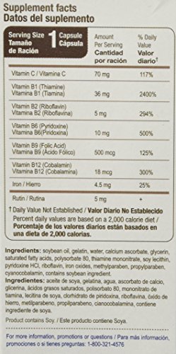 Bedoyecta Multivitamin Contains Iron, Folic Acid, Vitamin C, B1, B2, B9, and B12, 30 Count
