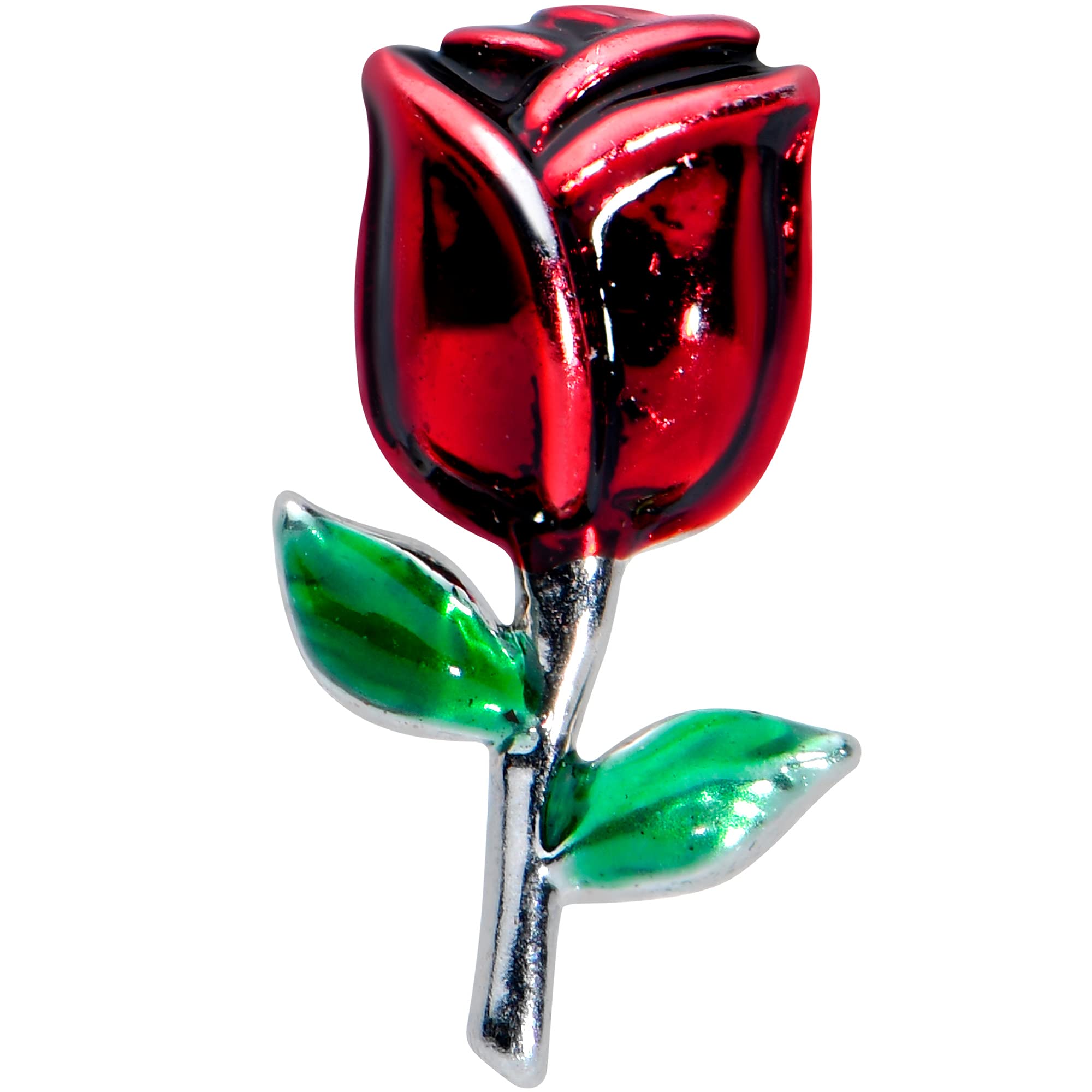 Body Candy Womens 16G 316L Stainless Steel Red Rose Flower Labret Monroe Lip Ring Tragus Cartilage Stud 1/4"