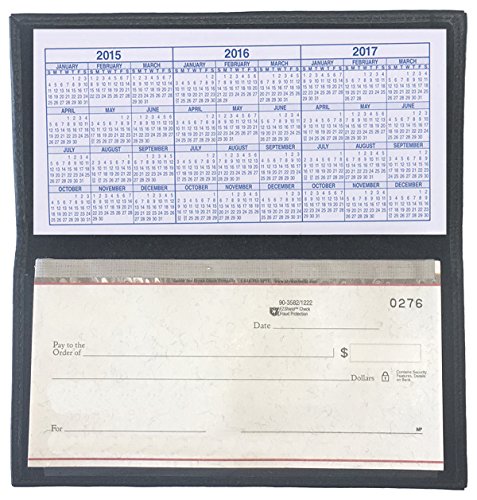 Black Basic Genuine Leather Checkbook Cover For Men & Women