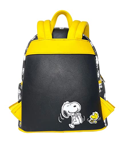Loungefly Peanuts Snoopy and Charlie Brown Allover Print Womens Double Strap Shoulder Bag Purse