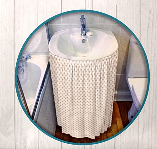 Dependable Industries Fabric Sink Skirt Diamond Stitch White