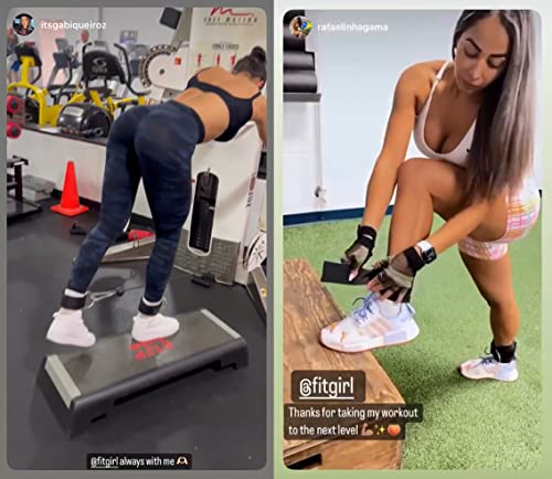 FITGIRL - Ankle Strap for Cable Machines and Resistance Bands, Work Out Cuff Attachment for Home & Gym, Booty Workouts - Kickbacks, Leg Extensions, Hip Abductors, for Women Only (Black)