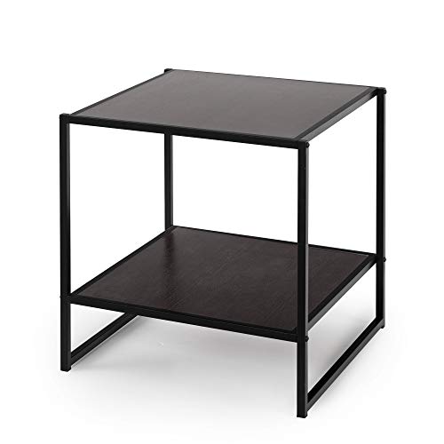 ZINUS Dane 20 Inch Black Frame Side Table / End Table / Easy Assembly, Rich black wood grain (Espresso)