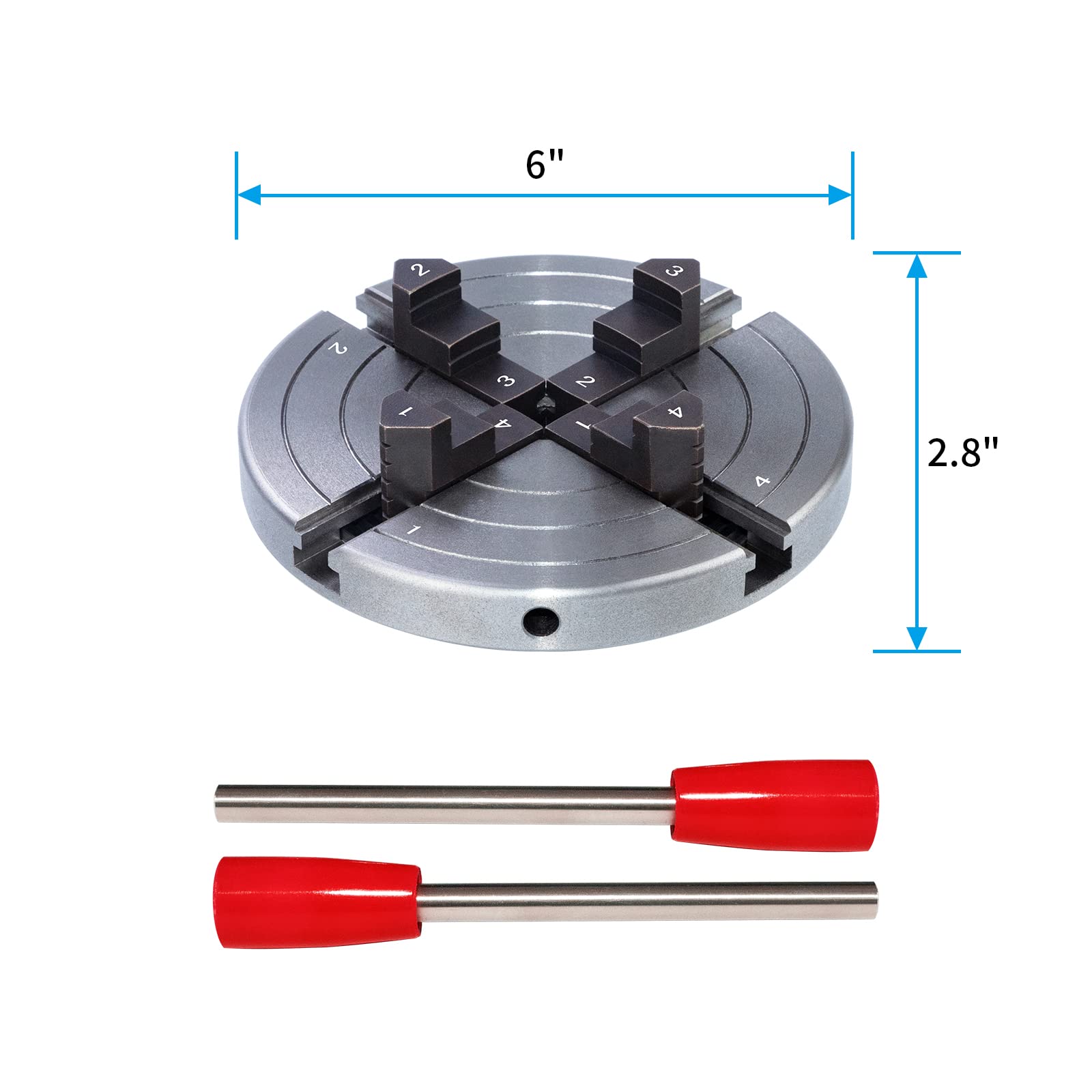 DEEFIINE 6 Inch Wood Lathe Chuck Set 1" x 8 tpi, Self Centering 4 Jaw Wood Turning Chuck