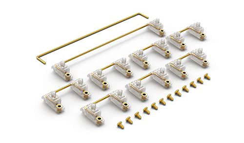 GLORIOUS Keyboard Stabilizer GSV2 Kit for Mechanical Keyboards, Gold Wire and Premium Polymer, MX Compatible, Easy Screw-in, PCB Mount, Enhanced Sound on GMMK 2, PRO & Numpad (2u, 6.25u, and 7u)