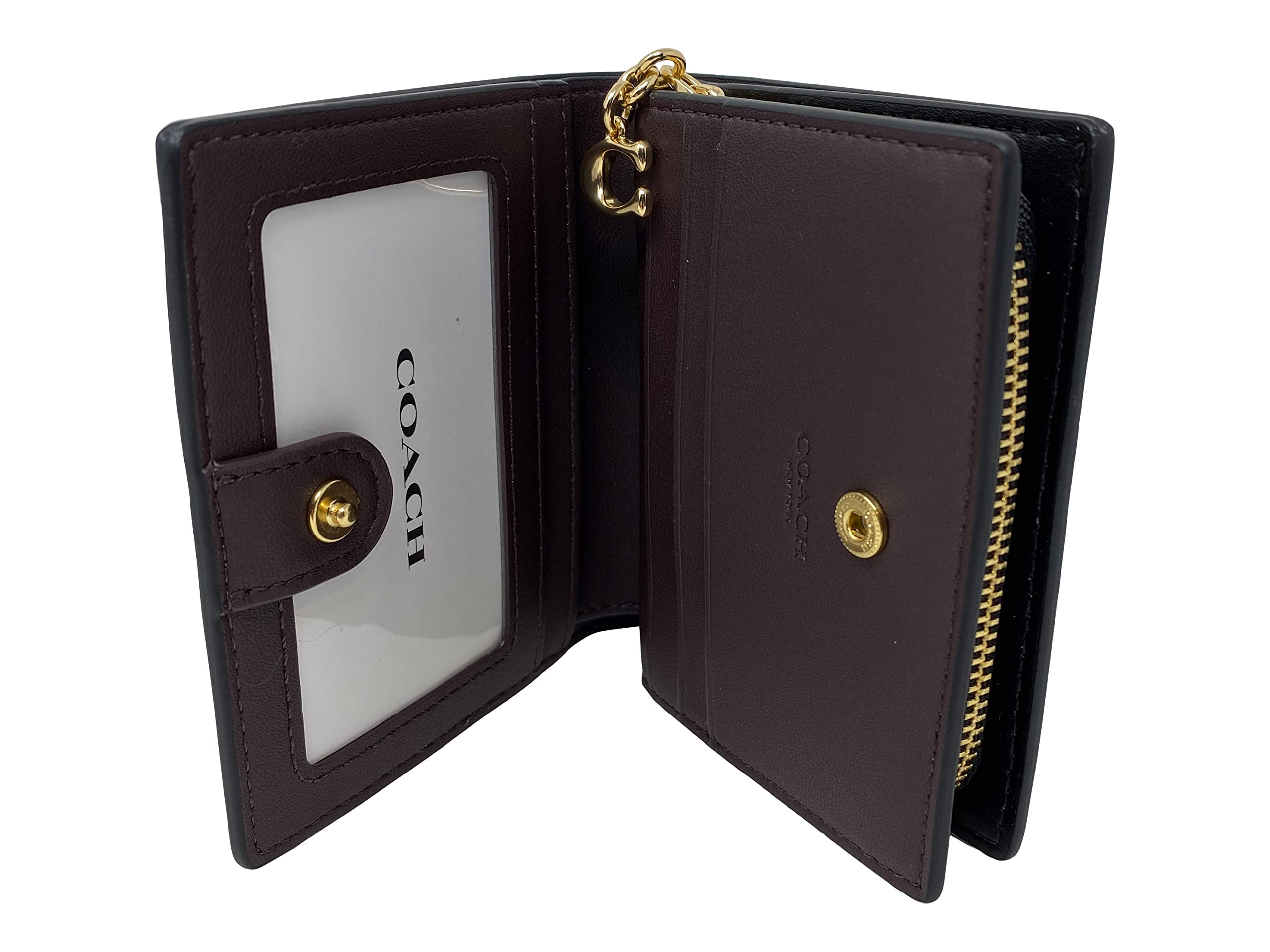 Coach Snap Wallet In Signature Canvas With Fairytale Rose Print