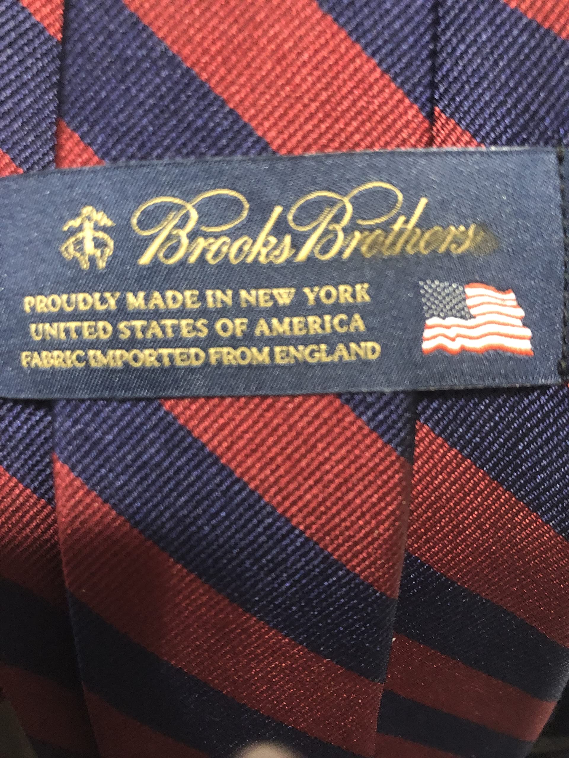Brooks Brothers Made in New York Burgundy Navy Striped Tie