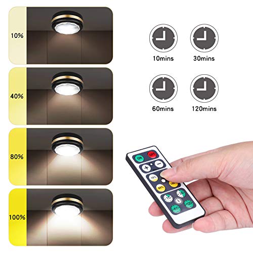 LEASTYLE Under Counter Lights for Kitchen,Wireless LED Puck Lights with Remote Control 6 Pack, Under Cabinet Lighting Battery Operated,Stick-up Steps Lights Indoor