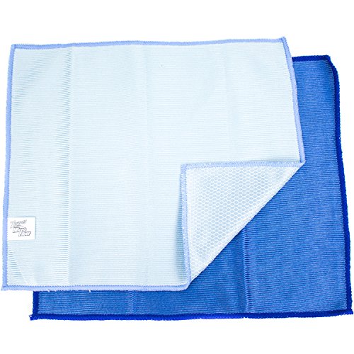 Zwipes Microfiber Glass Mirror and Window Cleaning and Polishing Cloth | Dual-Sided | 2 Pack, Blue