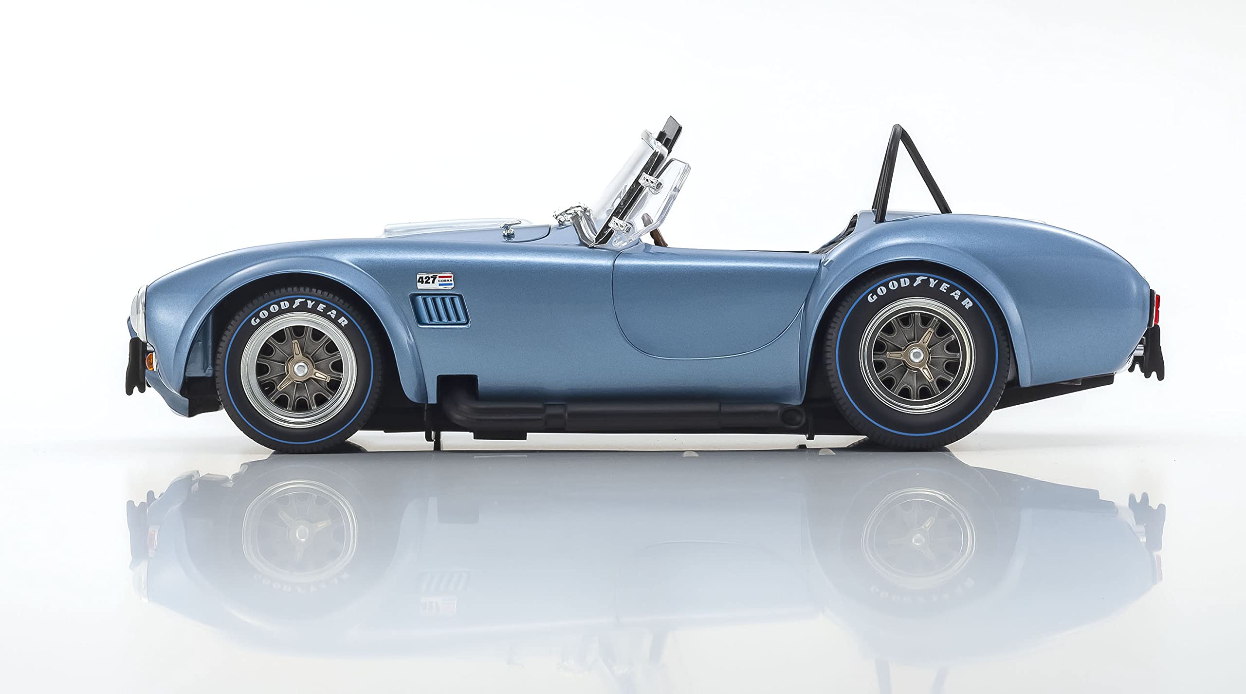 Shelby Cobra 427 S/C Sapphire Blue Metallic with White Stripes 1/18 Diecast Model Car by Kyosho 08047 SBL
