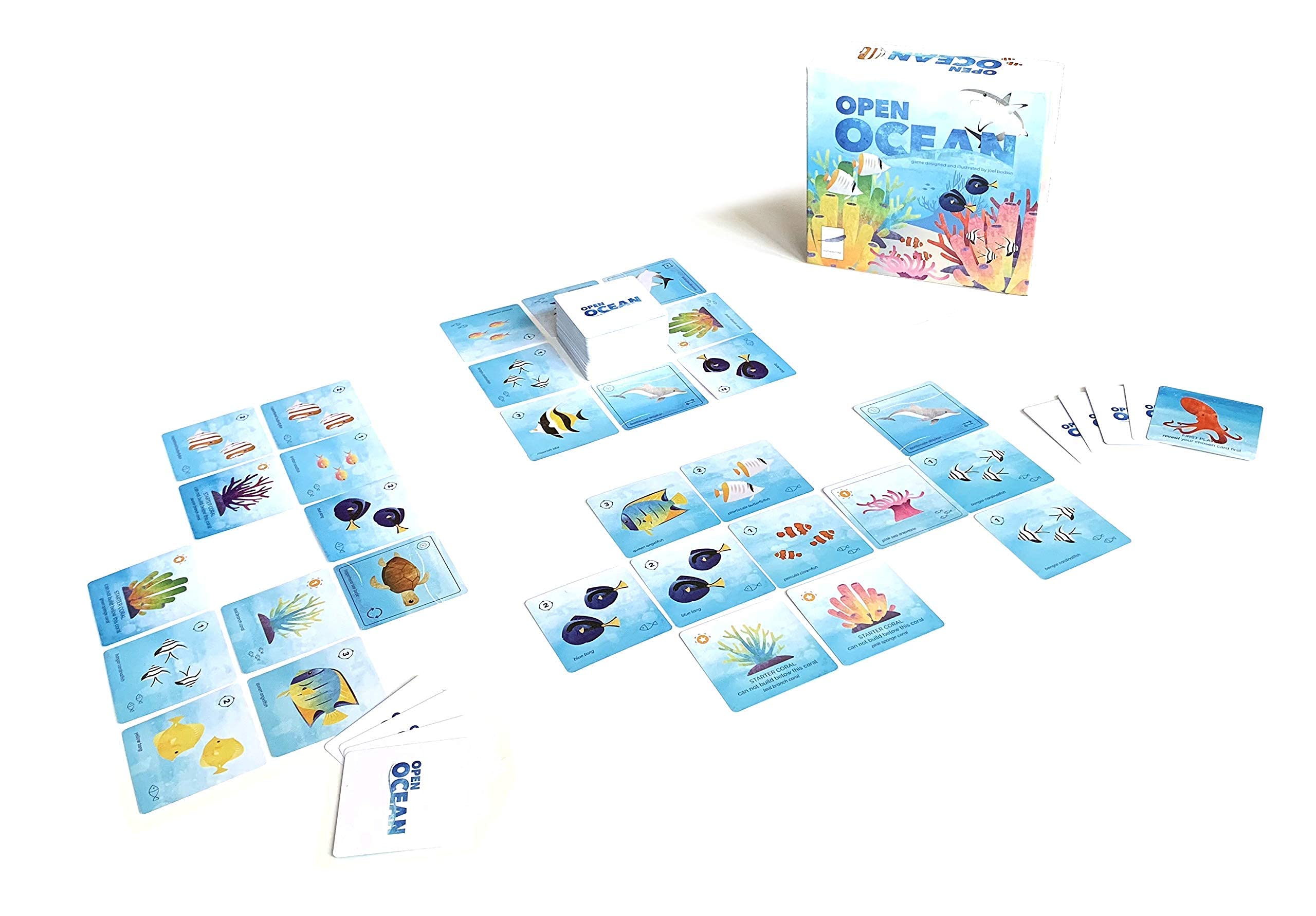 Open Ocean Card Game | Family Friendly Drafting + Tile Placement Game | Enjoyed by Kids, Teens, and Adults | Ideal for 1-5 Players | 8+
