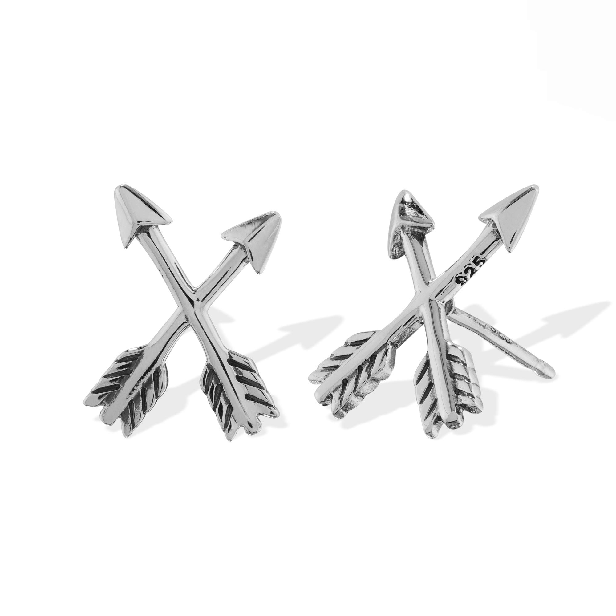 Boma Jewelry Sterling Silver Crossed Arrow Stud Earrings