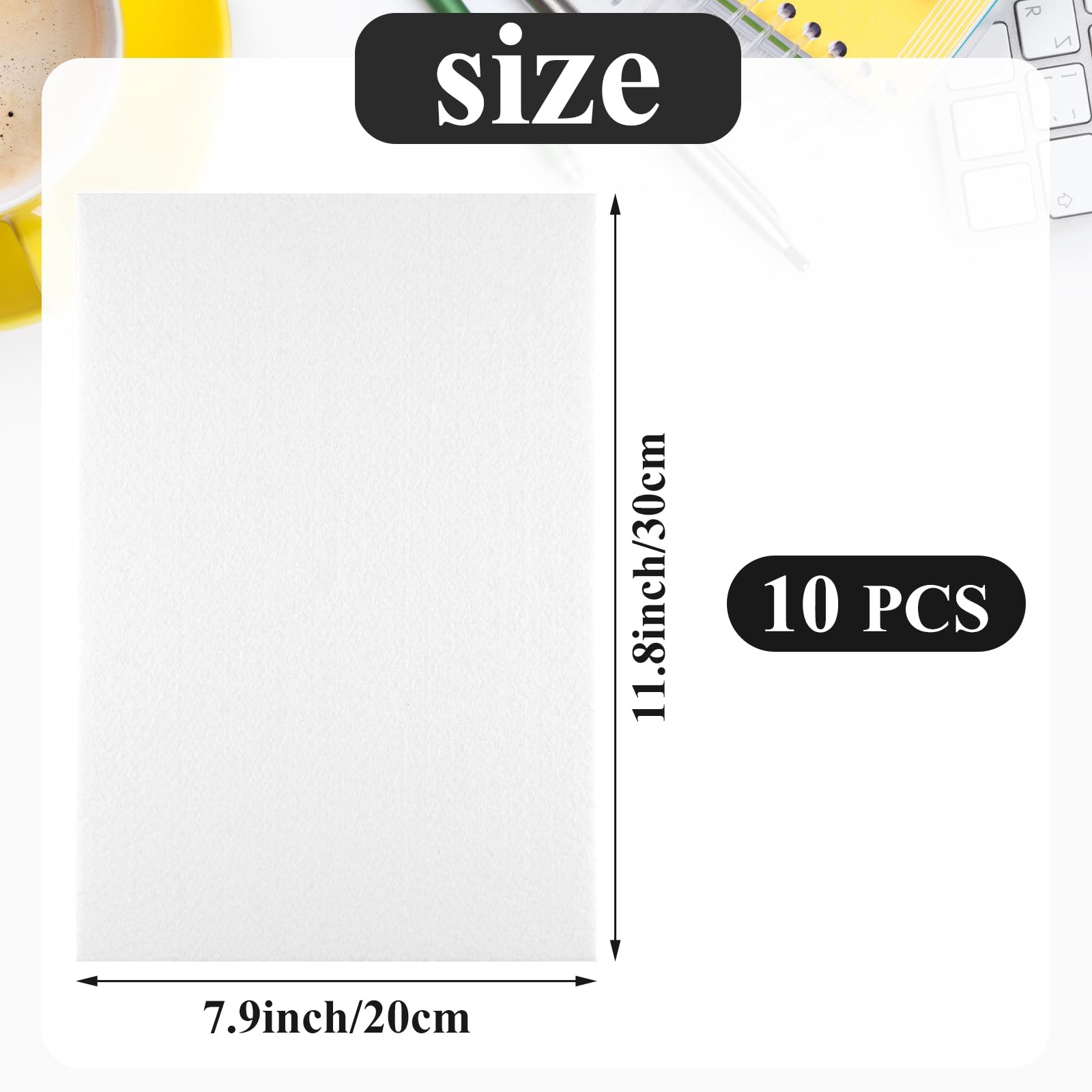 BOUBONI 10PCS White Self Adhesive Felt Fabric Sheets Sticky Felt Sheets for Craft Supplies Art Home Making(8.3" x 11.8"/20 x 30cm)